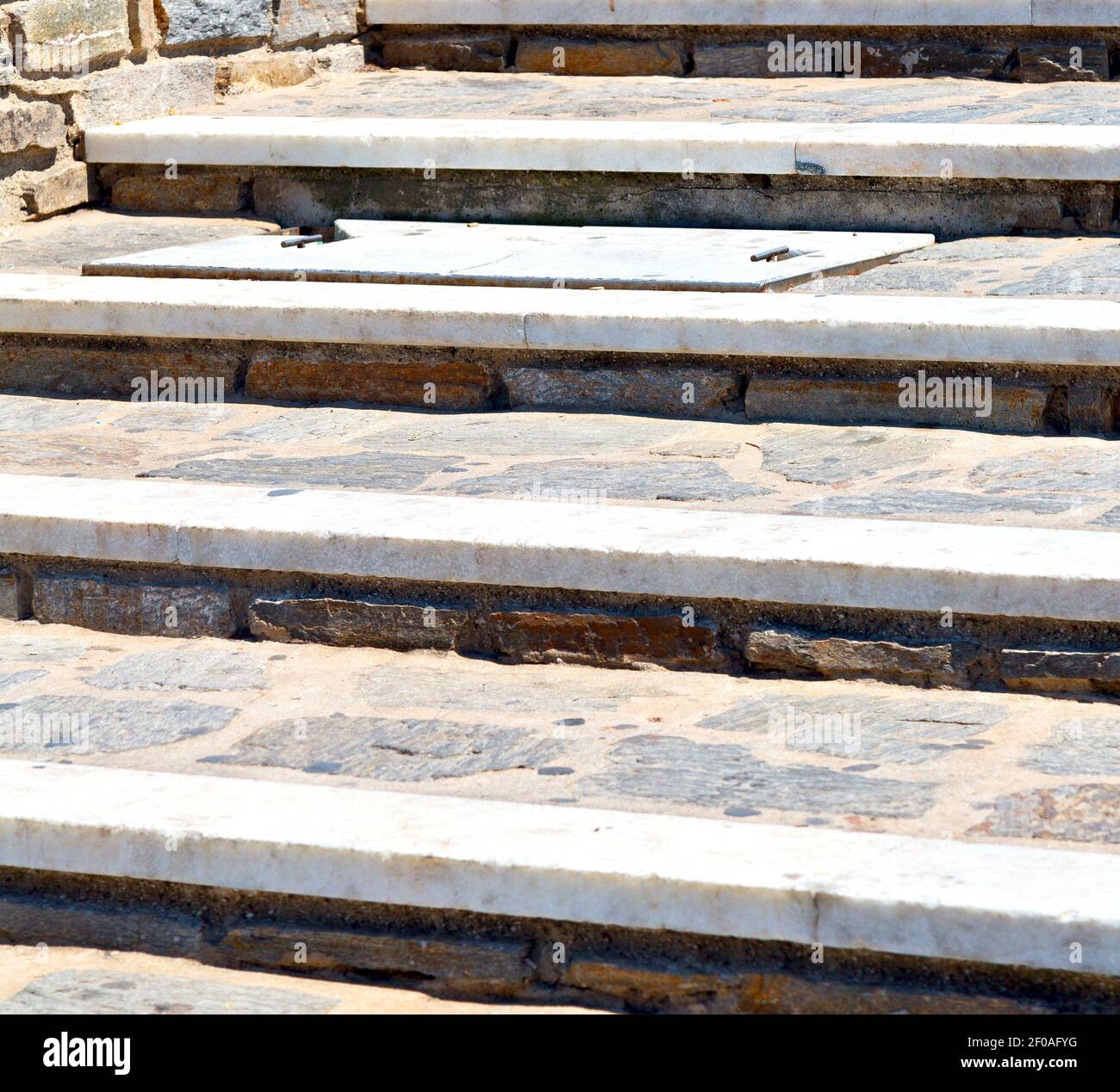 In greece monument old steps and marble ancien line Stock Photo - Alamy