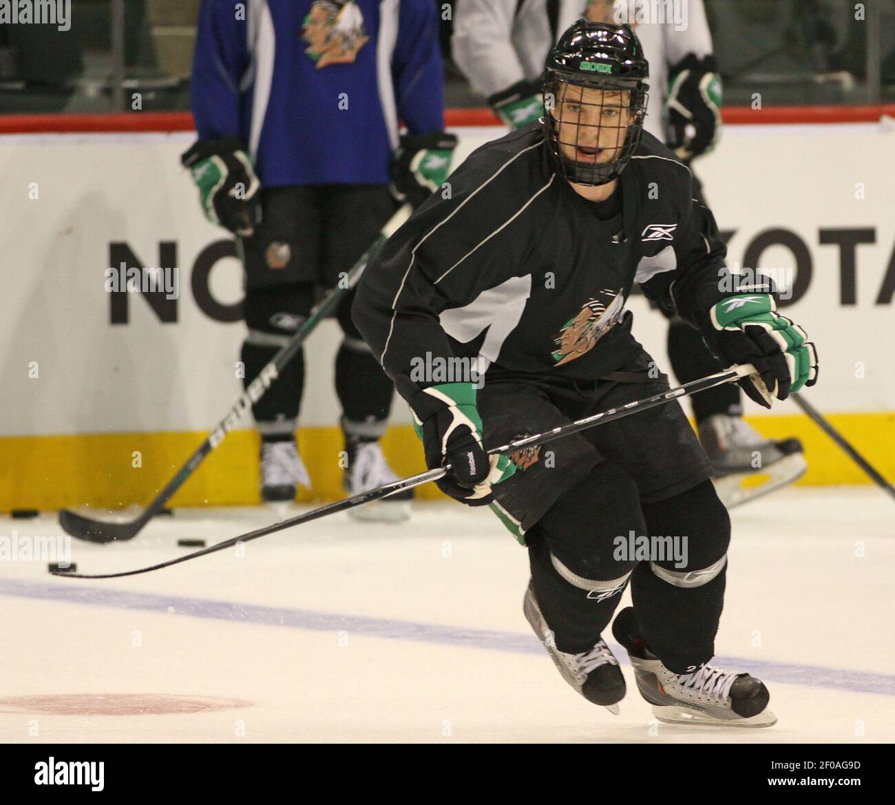 North Dakota's Matt Frattin during NCAA Frozen Four practice at the ...