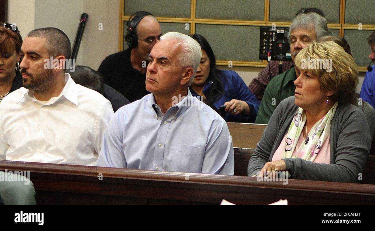 Lee Anthony, from left, George Anthony and Cindy Anthony sit in an ...