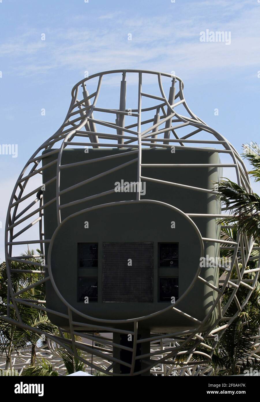 A giant projector is housed inside a sculpture at Soundscape, a 2.5 ...