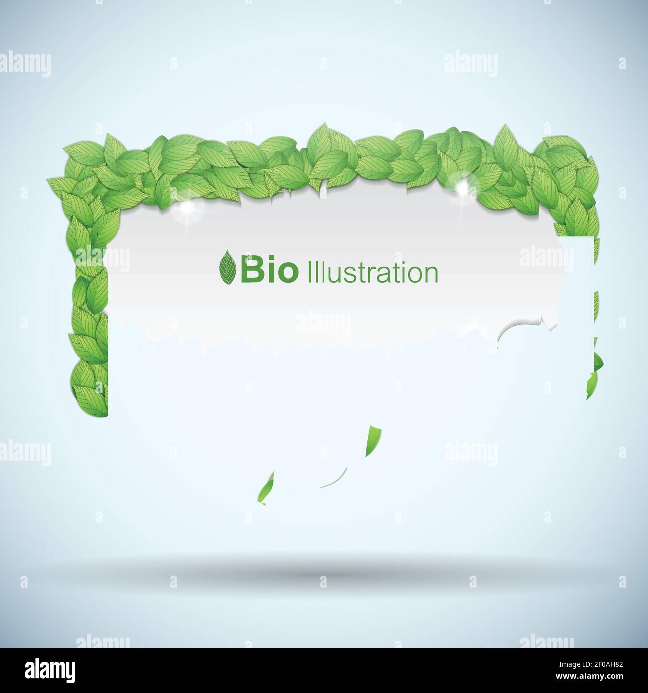 Bio concept with speech bubble made of greel leaves vector illustration ...