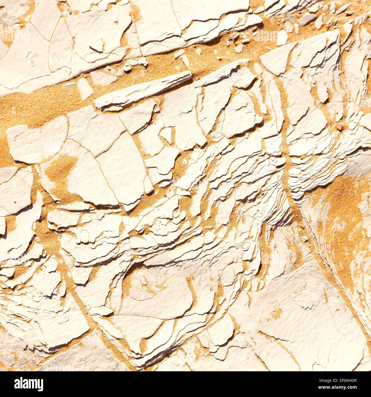 In oman rub al khali old desert and the abstract cracked sand texture ...