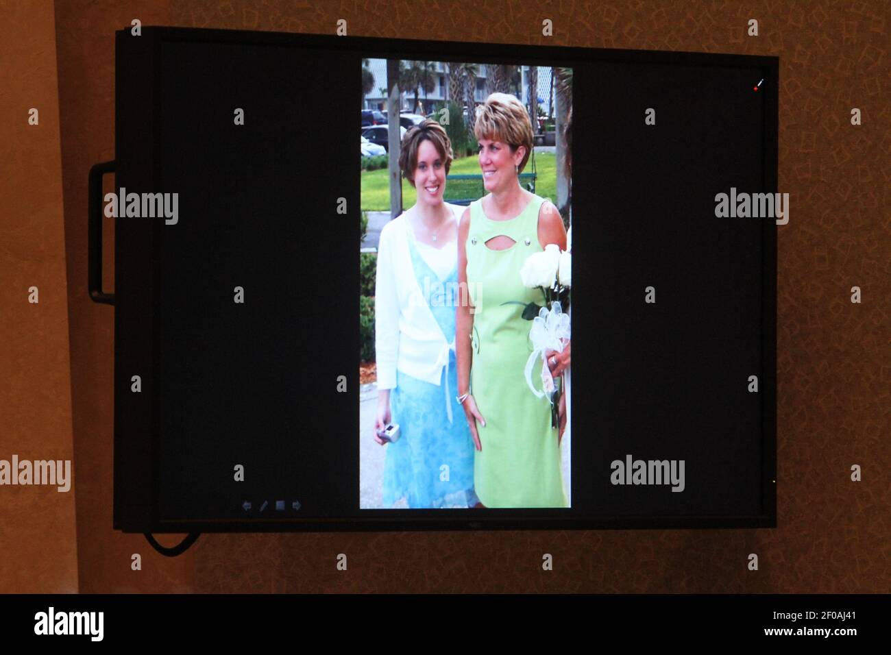 A photo shown by the defense during opening statements at the Orange ...