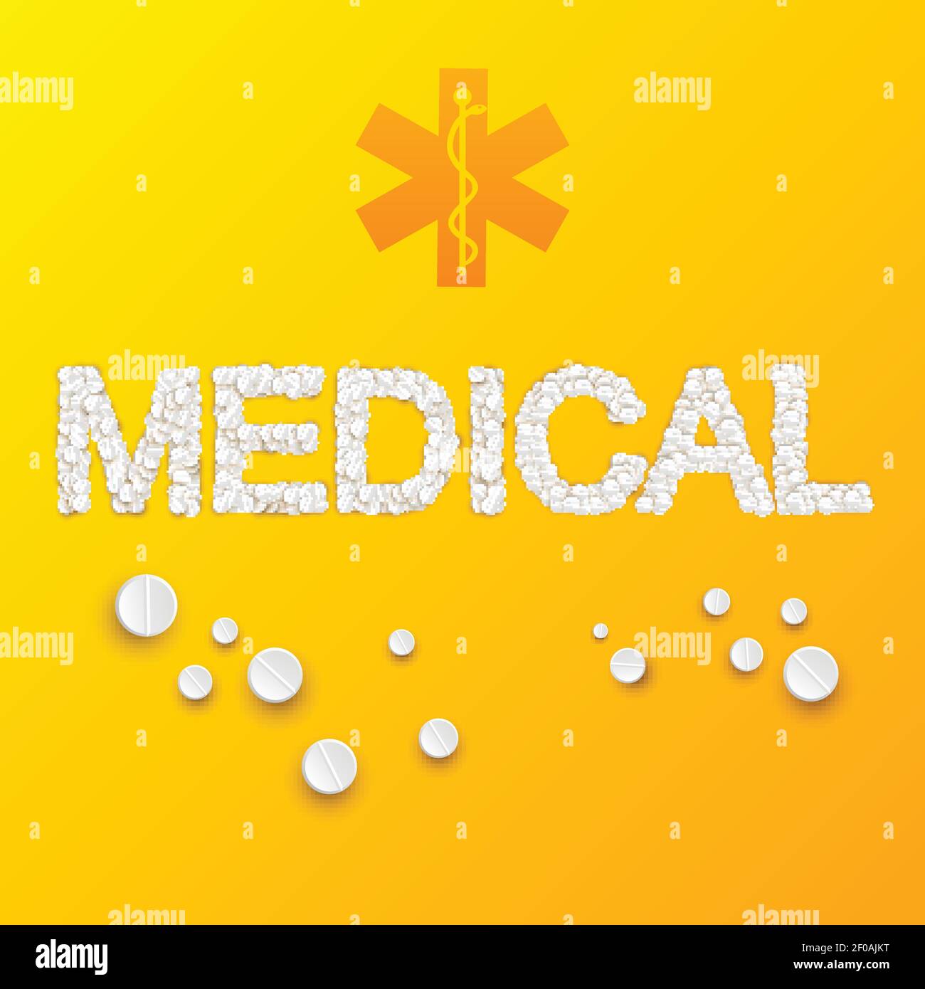 Light medicine template with medical inscription from pills and drugs ...