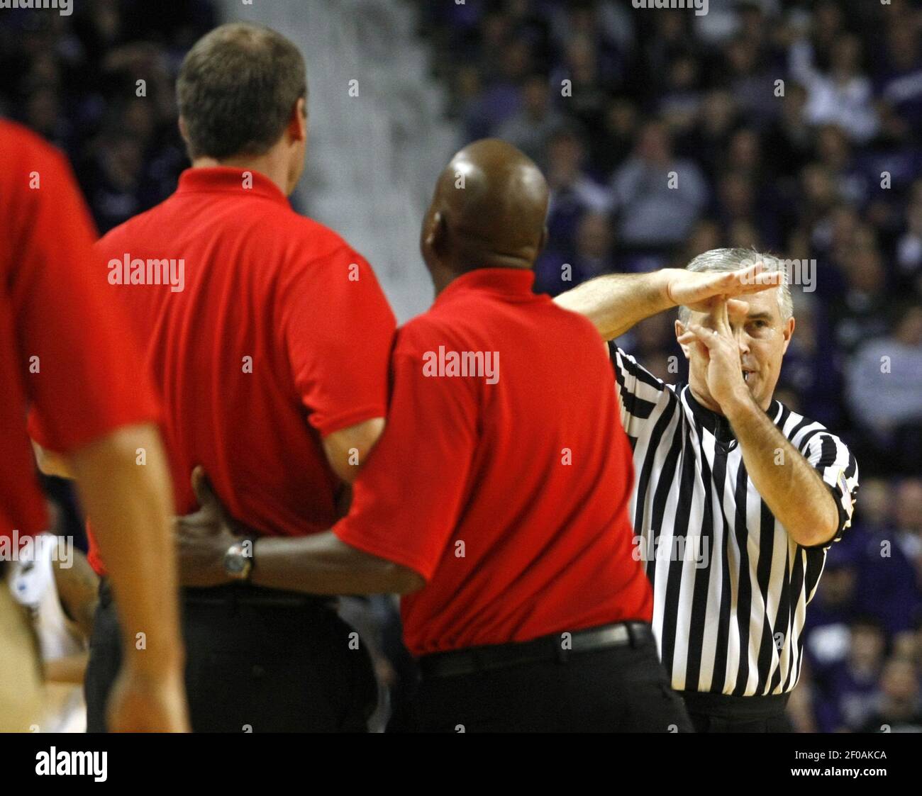 Texas Tech coach Pat Knight is given a technical foul in the first half ...