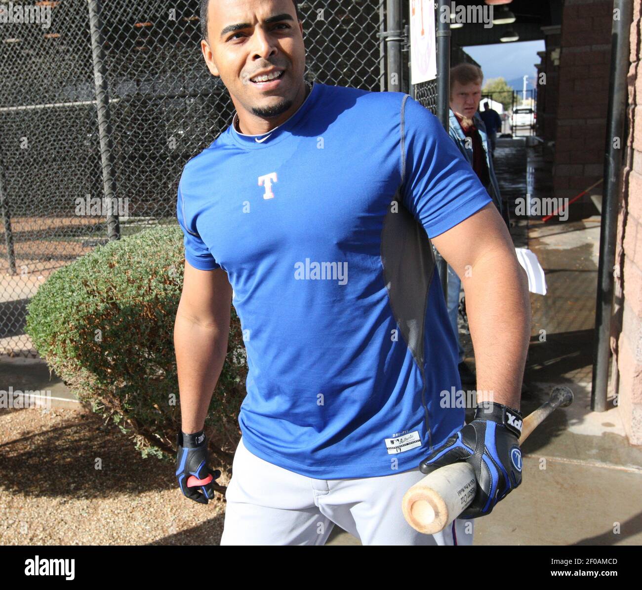 Texas Rangers right fielder Nelson Cruz attends spring training, Sunday ...