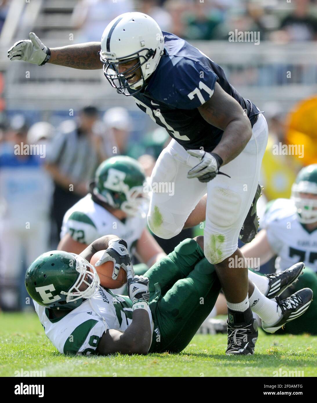 Penn State's Devon Still celebrates tackling Eastern Michigan's ...