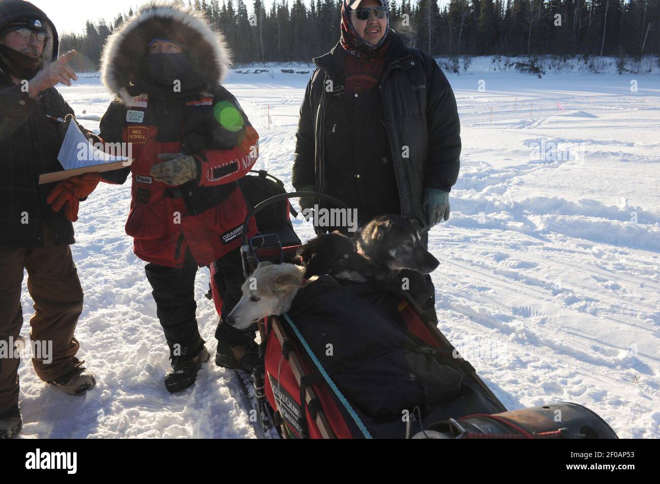 John Runkle checks in Paul Gebhardt at the Nikolai, Alaska checkpoint ...