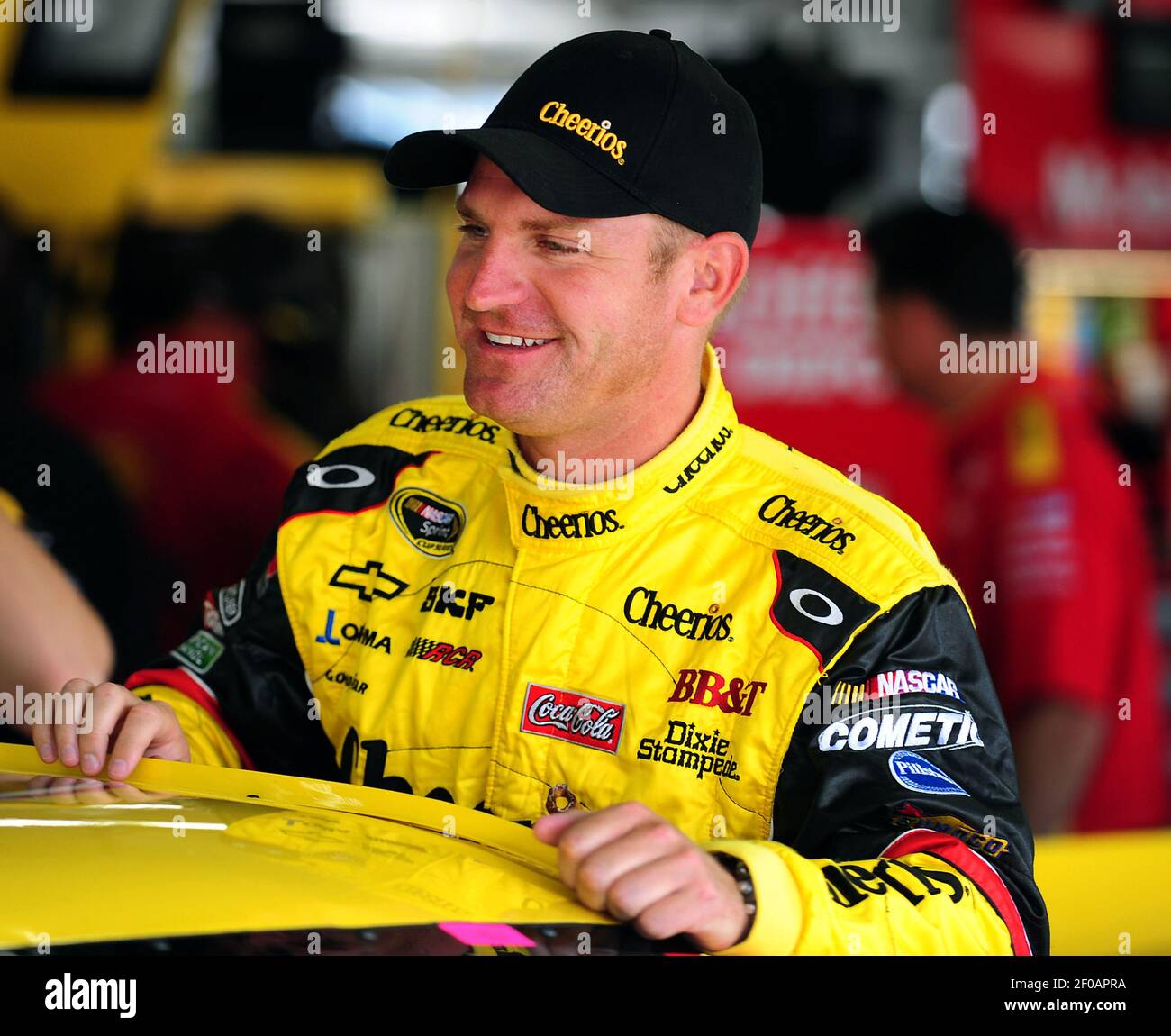 NASCAR Sprint Cup Series driver Clint Bowyer jokes with driver Ryan ...