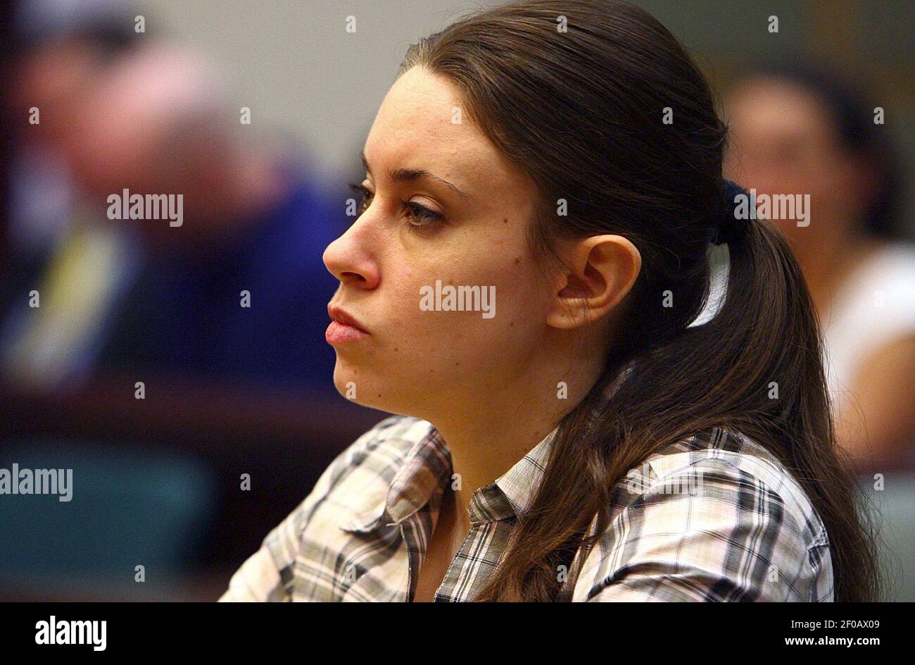 Casey Anthony listens during a pre-trial hearing, Friday, April 8, 2011 ...