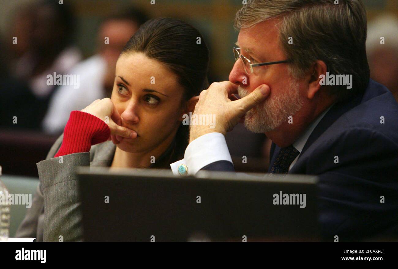 Casey Anthony and attorney Cheney Mason listen to testimony by Lee ...