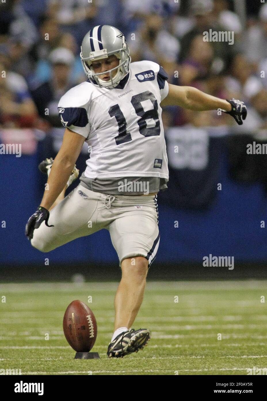 Dallas Cowboys kicker David Buehler attends the team's practice at the ...