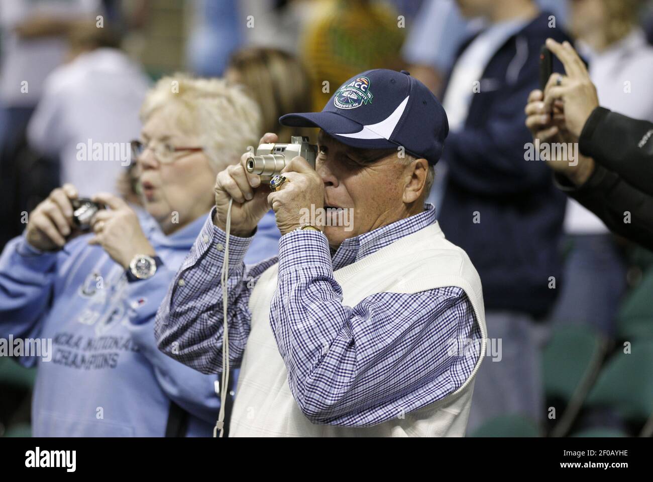 Gene Byerly, of Virginia Beach, Virginia, takes photos of the North ...