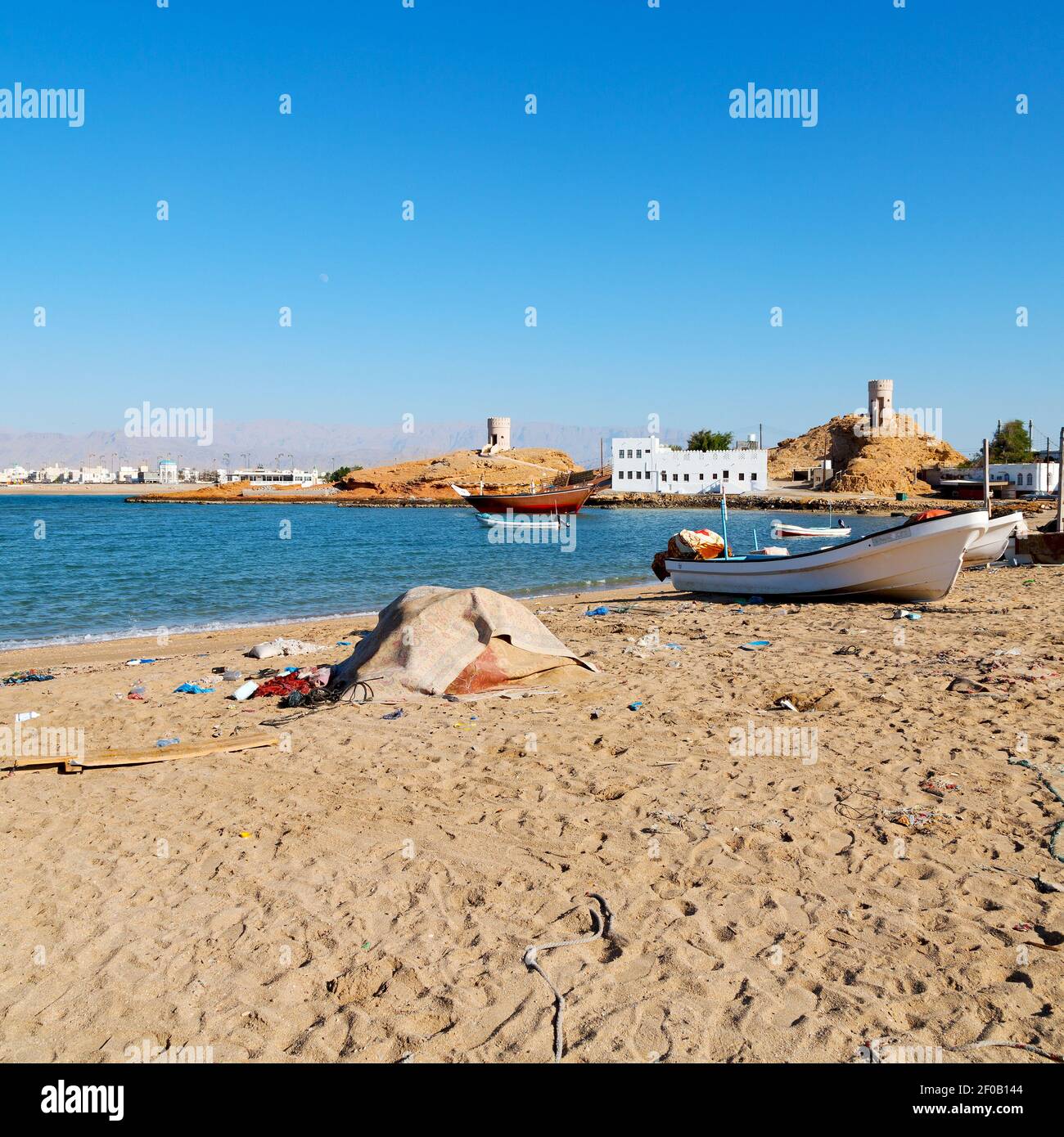 In oman arabic sea sandy beach Stock Photo - Alamy