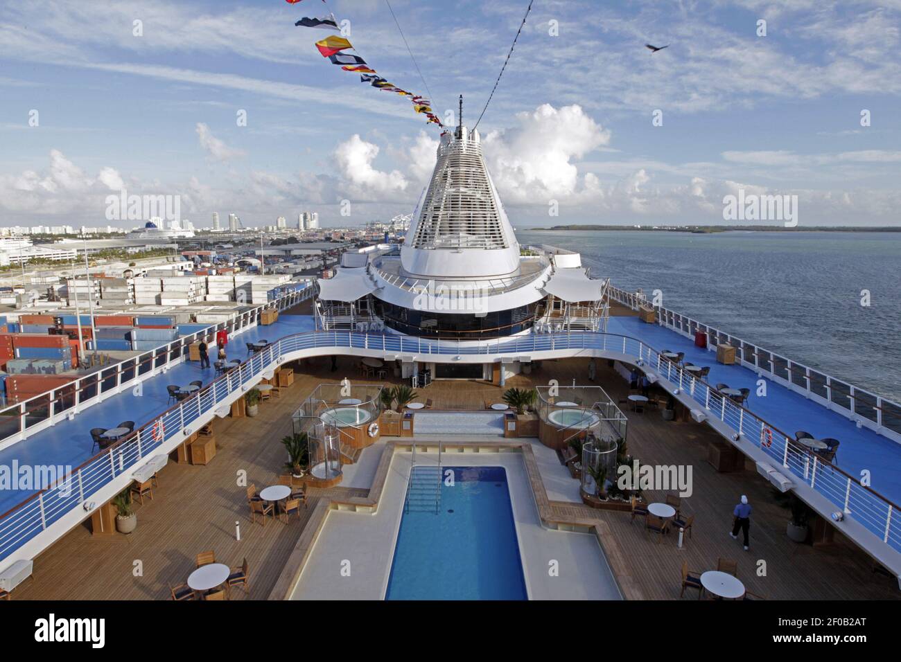 The pool deck of Oceania Cruises' new ship, Marina. The luxury ship ...