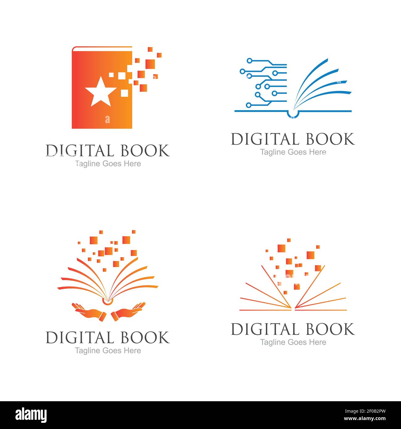 Digital book logo technology vector icon design Stock Vector Image ...