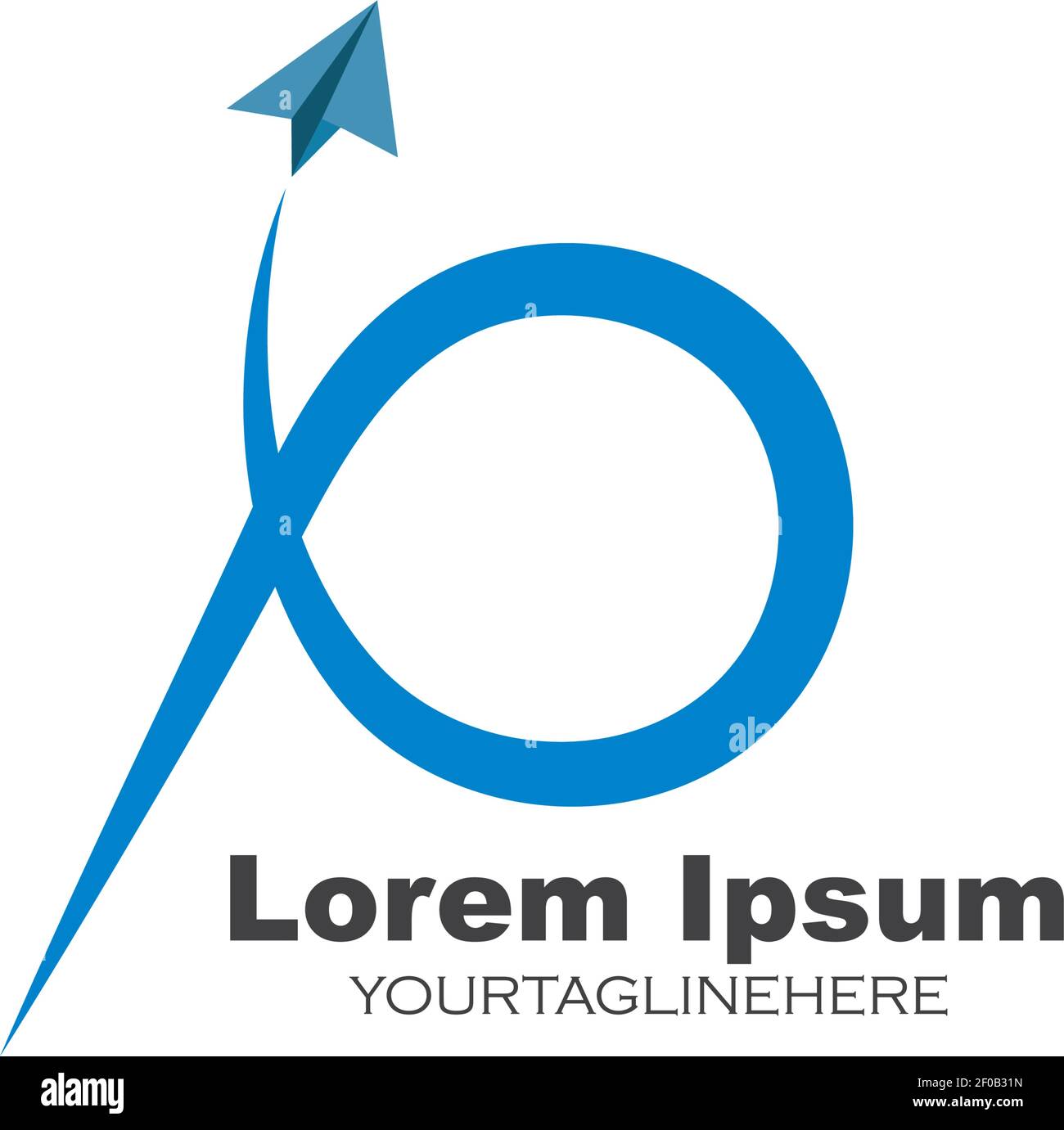 p letter with paper plane concept logo icon illustration vector design ...