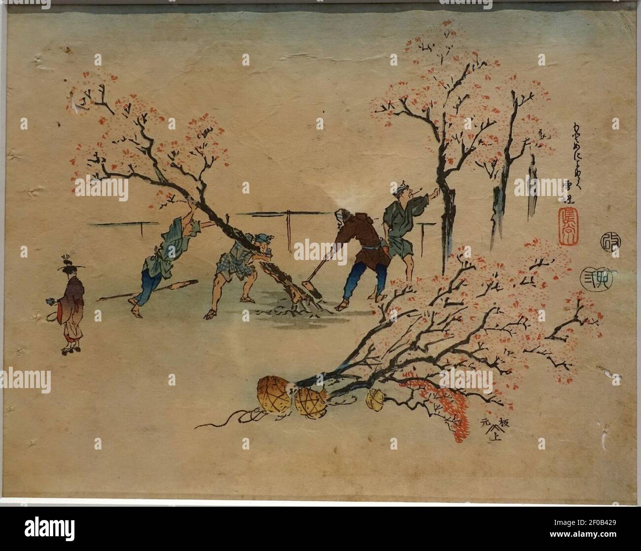 Planting cherry trees in the Yoshiwara Pleasure Quarters, by Hasegawa ...