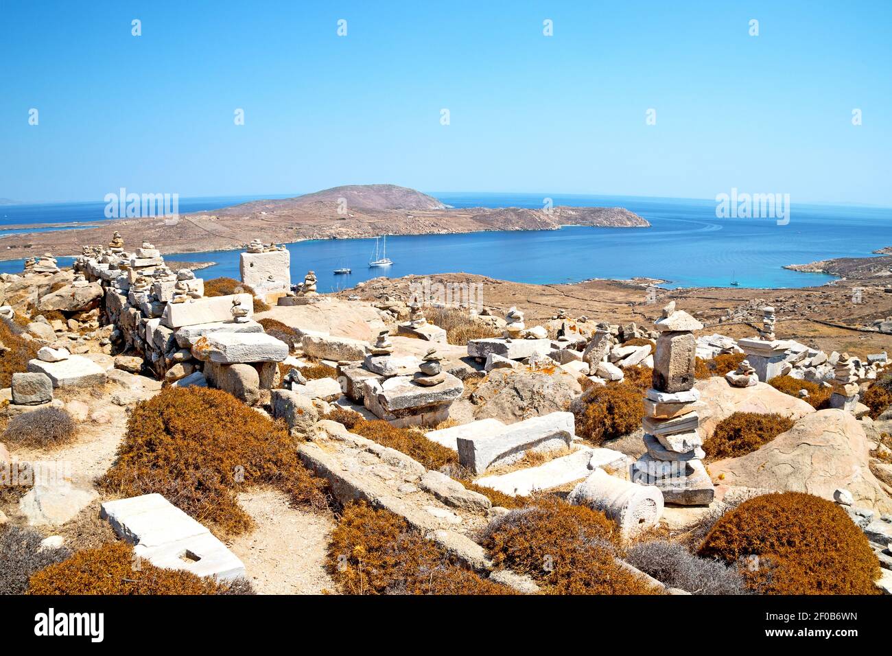 Temple in delos greece the historycal acropolis and old ruin site Stock ...