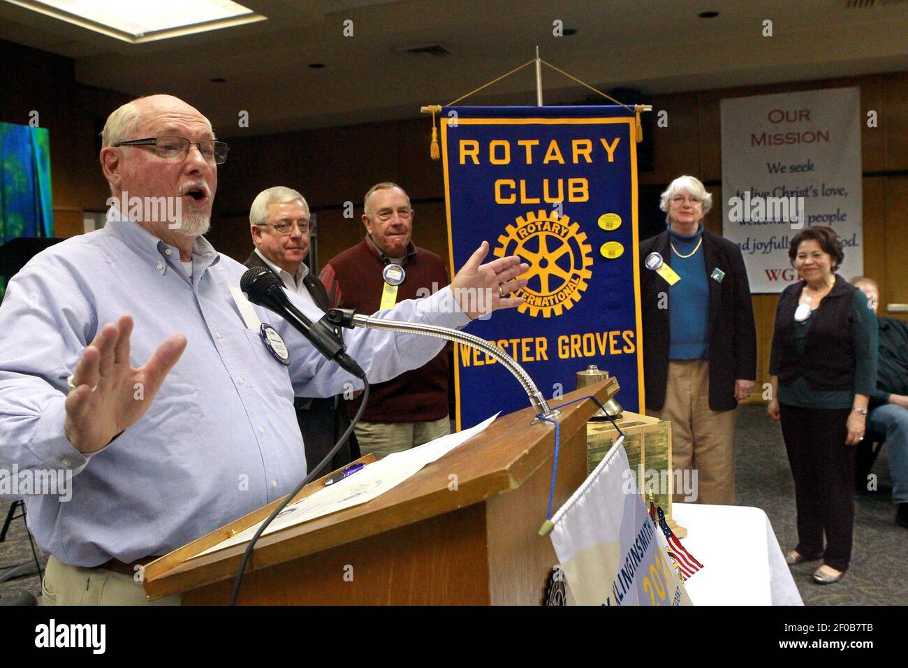 Rodney Cooper, left, president-elect of the Rotary Club in Webster ...