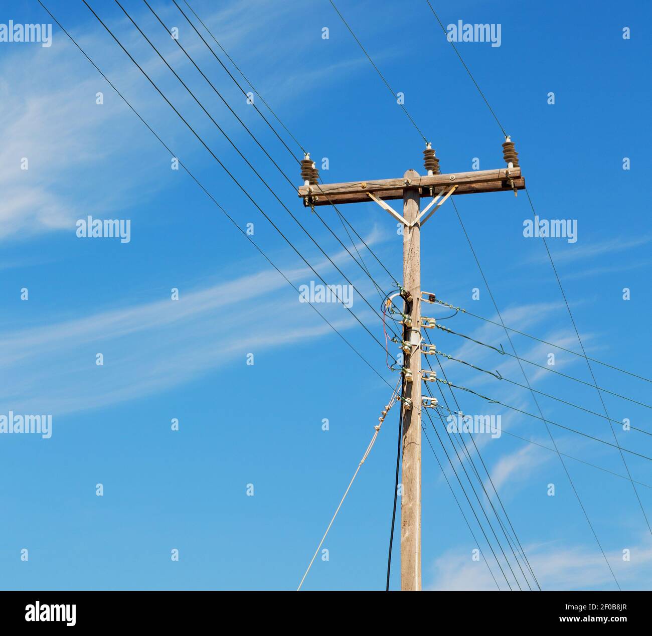 Current pole electricity line in the cloudy sky and abstract background ...