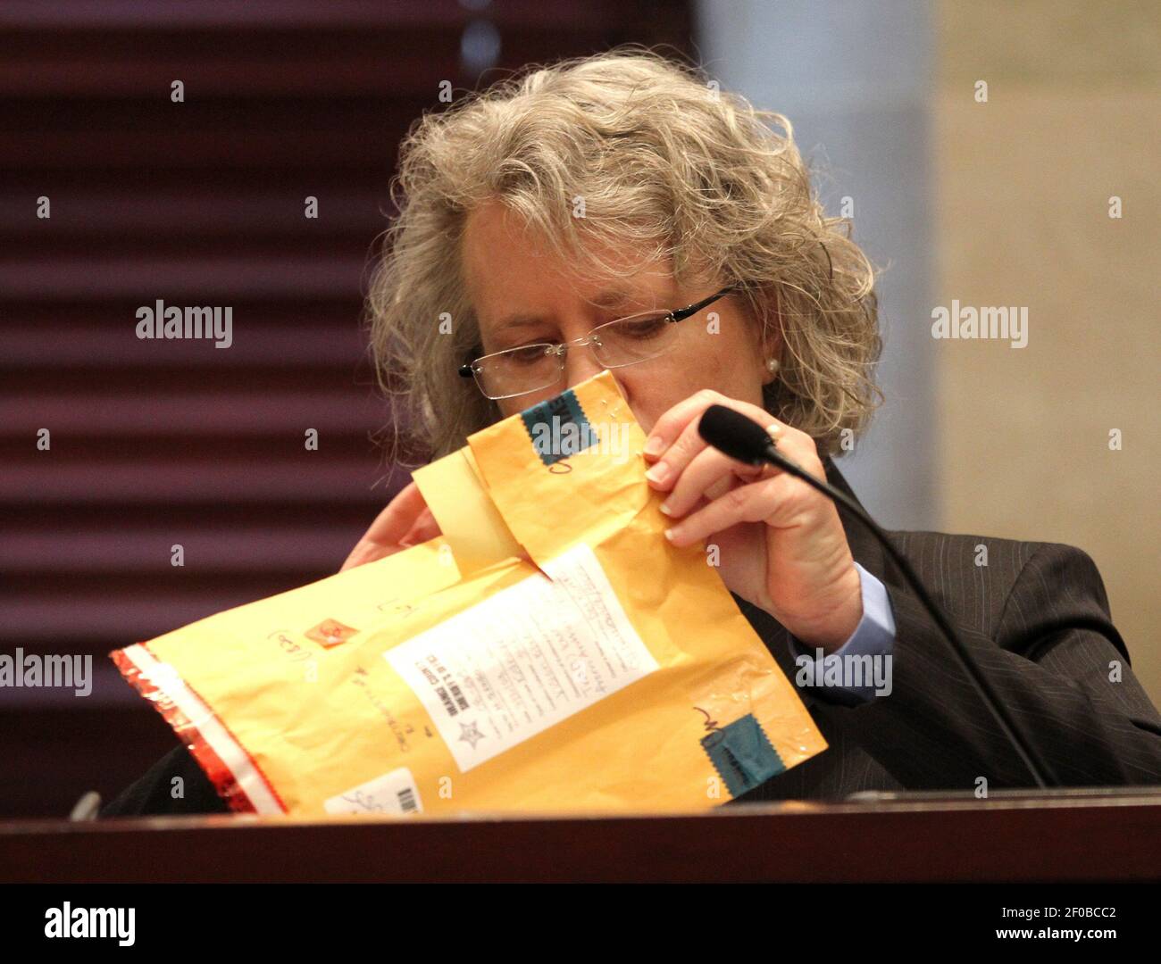 Catherine Theisen, of FBI's Quantico lab, testifies in court during the ...