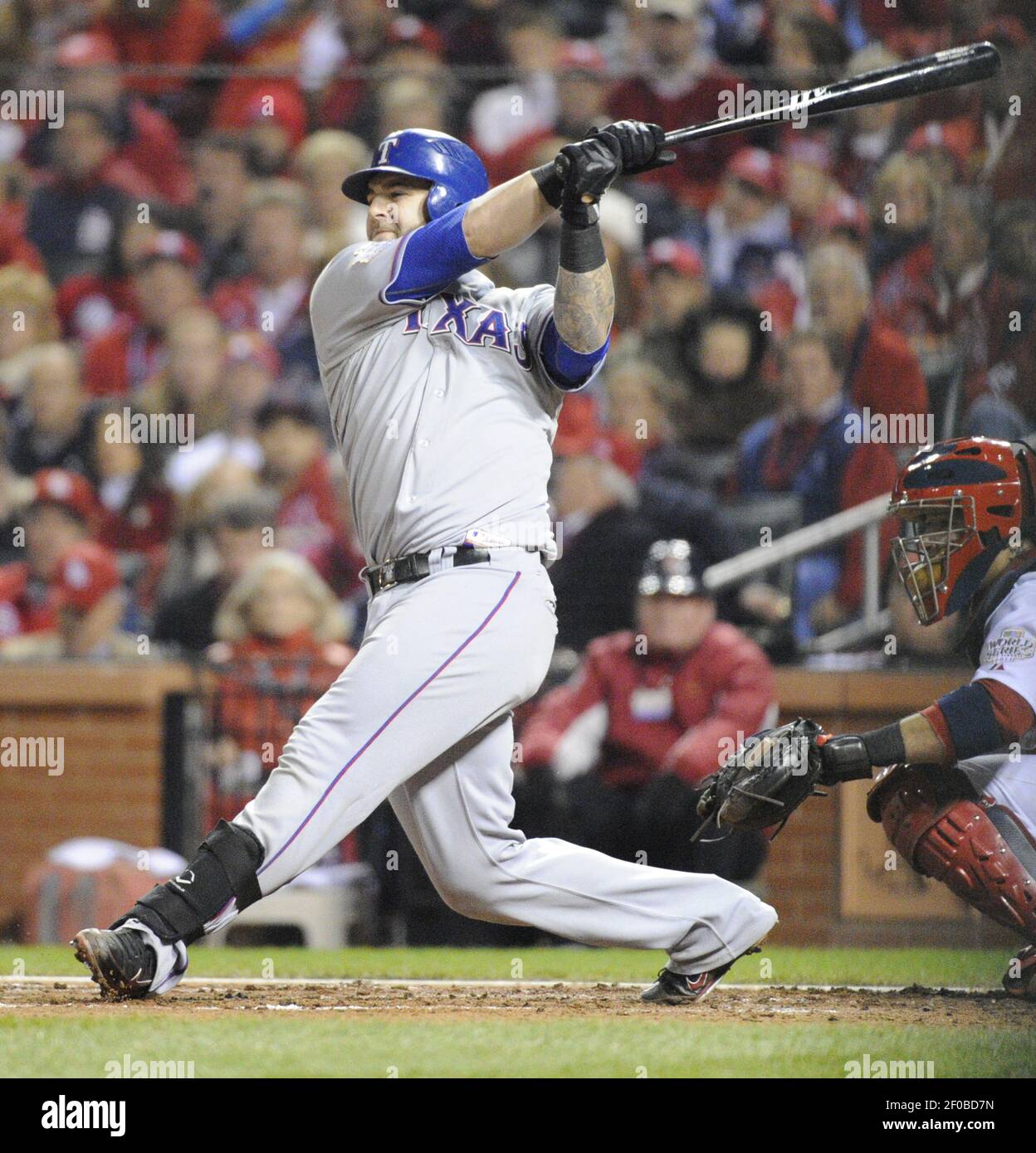 Texas Rangers catcher Mike Napoli lines out in the third inning against ...