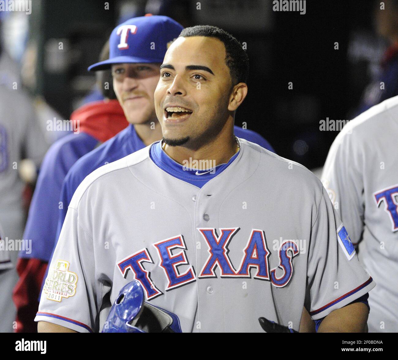 Texas Rangers' Nelson Cruz enjoys the moment against the St. Louis ...