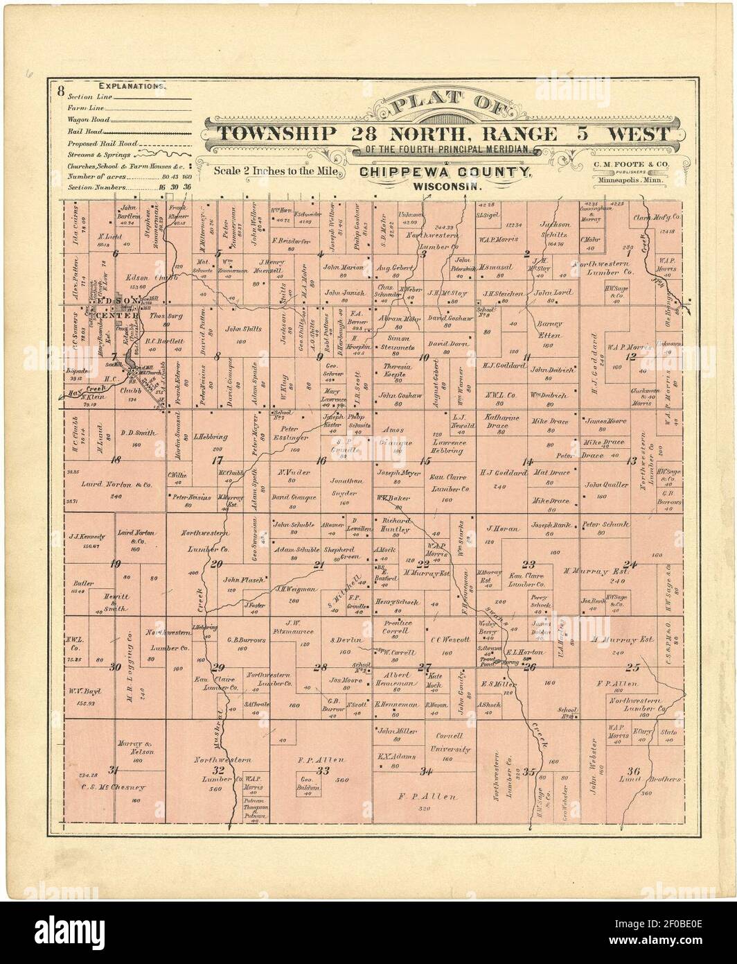 Plat book of Chippewa County, Wisconsin Stock Photo - Alamy