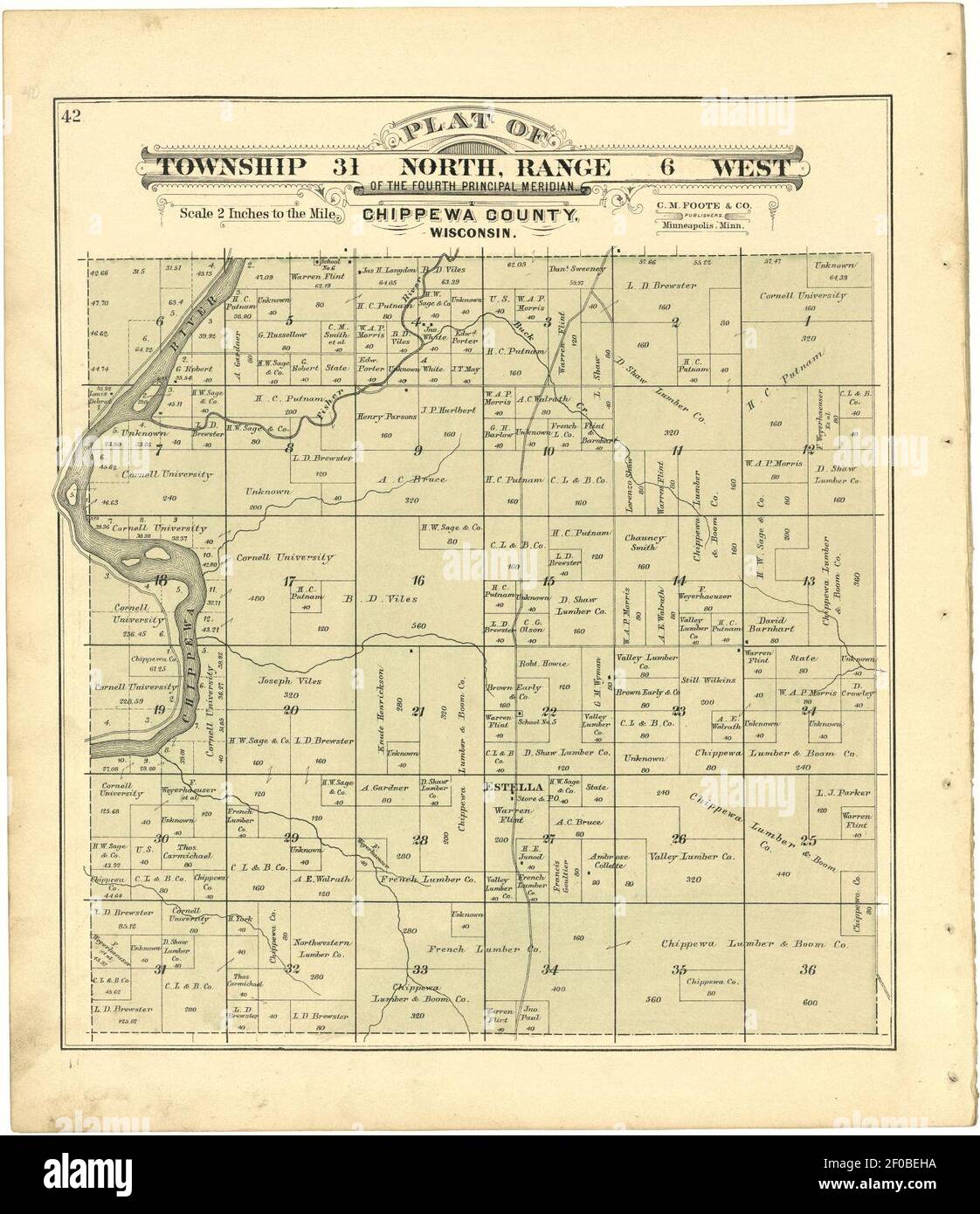 Plat book of Chippewa County, Wisconsin Stock Photo - Alamy
