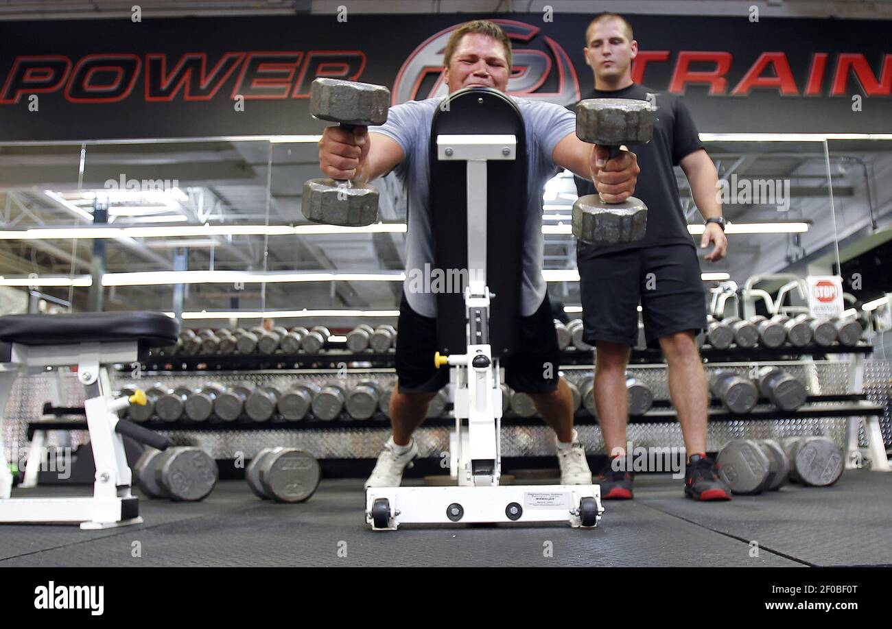 The Philadelphia Eagles' top draft pick Danny Watkins works-out with ...