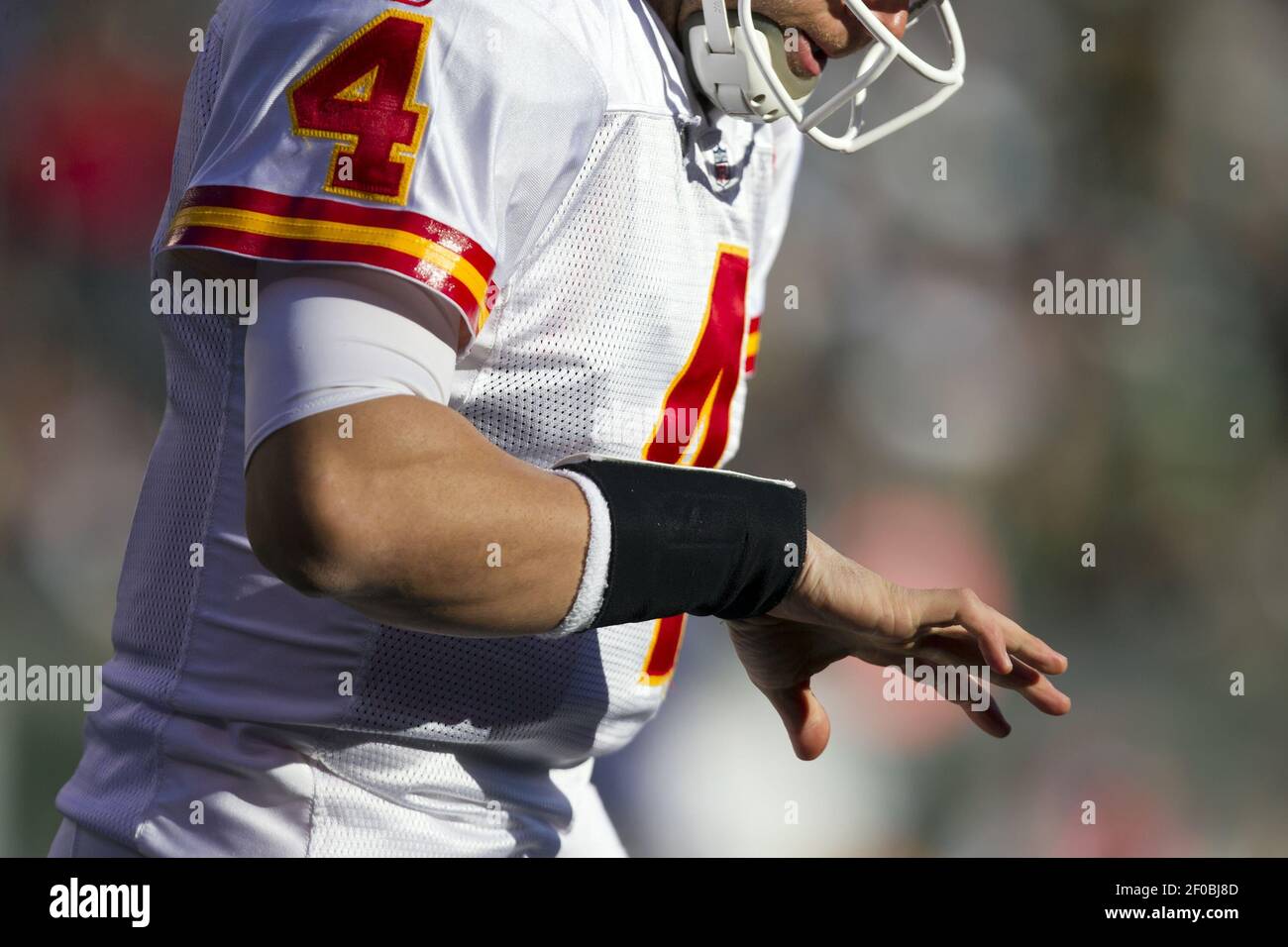 Kansas City Chiefs quarterback Tyler Palko (4) walked off the field ...