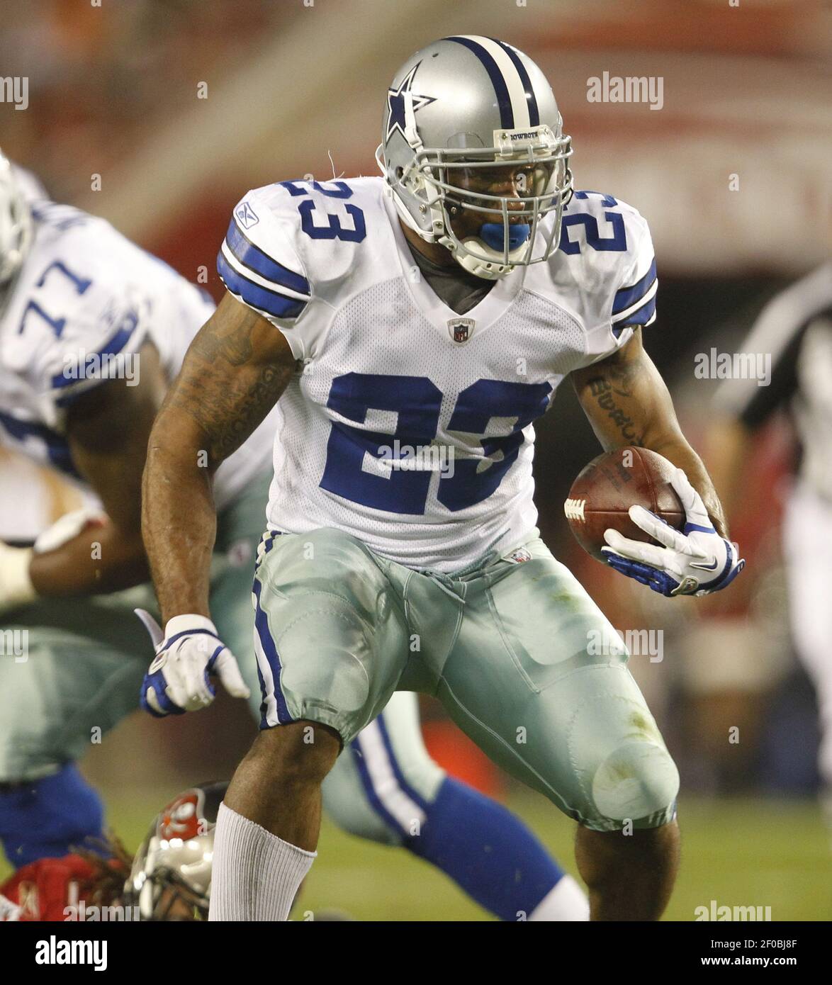 Dallas Cowboys running back Sammy Morris (23) looks for running room ...