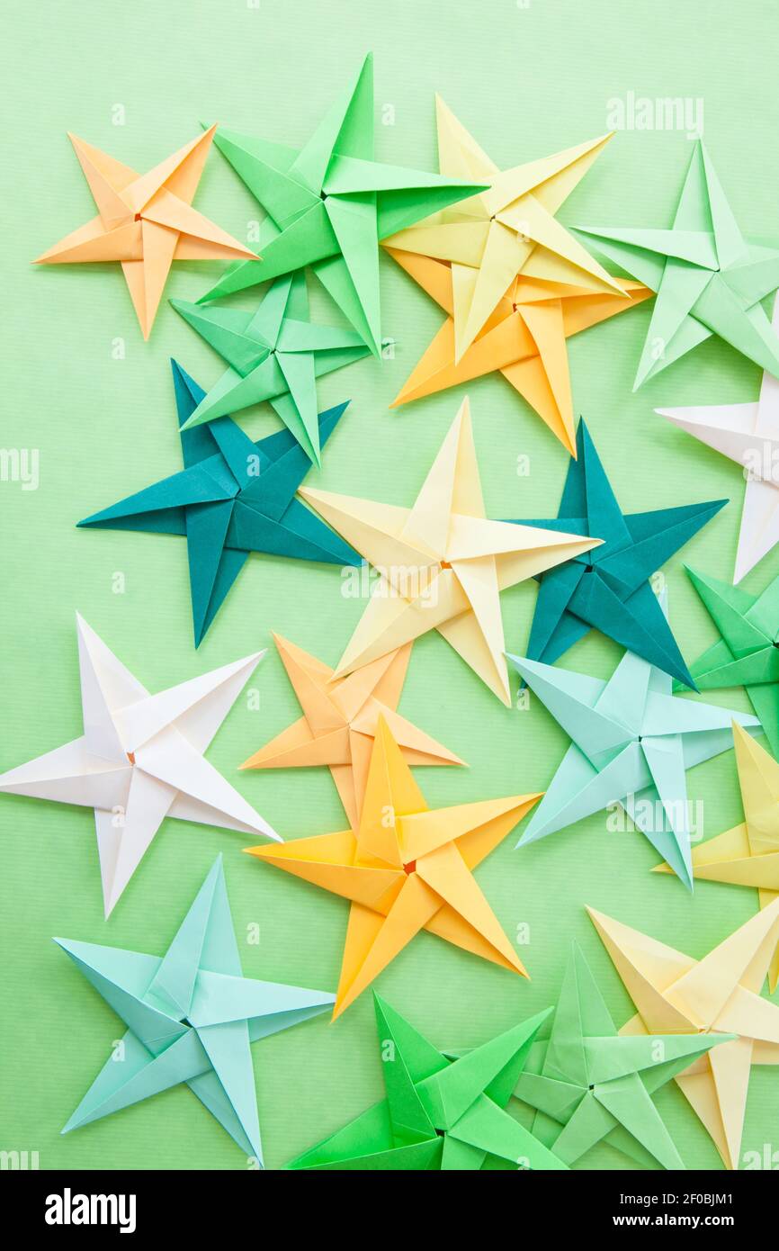 Colorful origami stars Stock Photo - Alamy