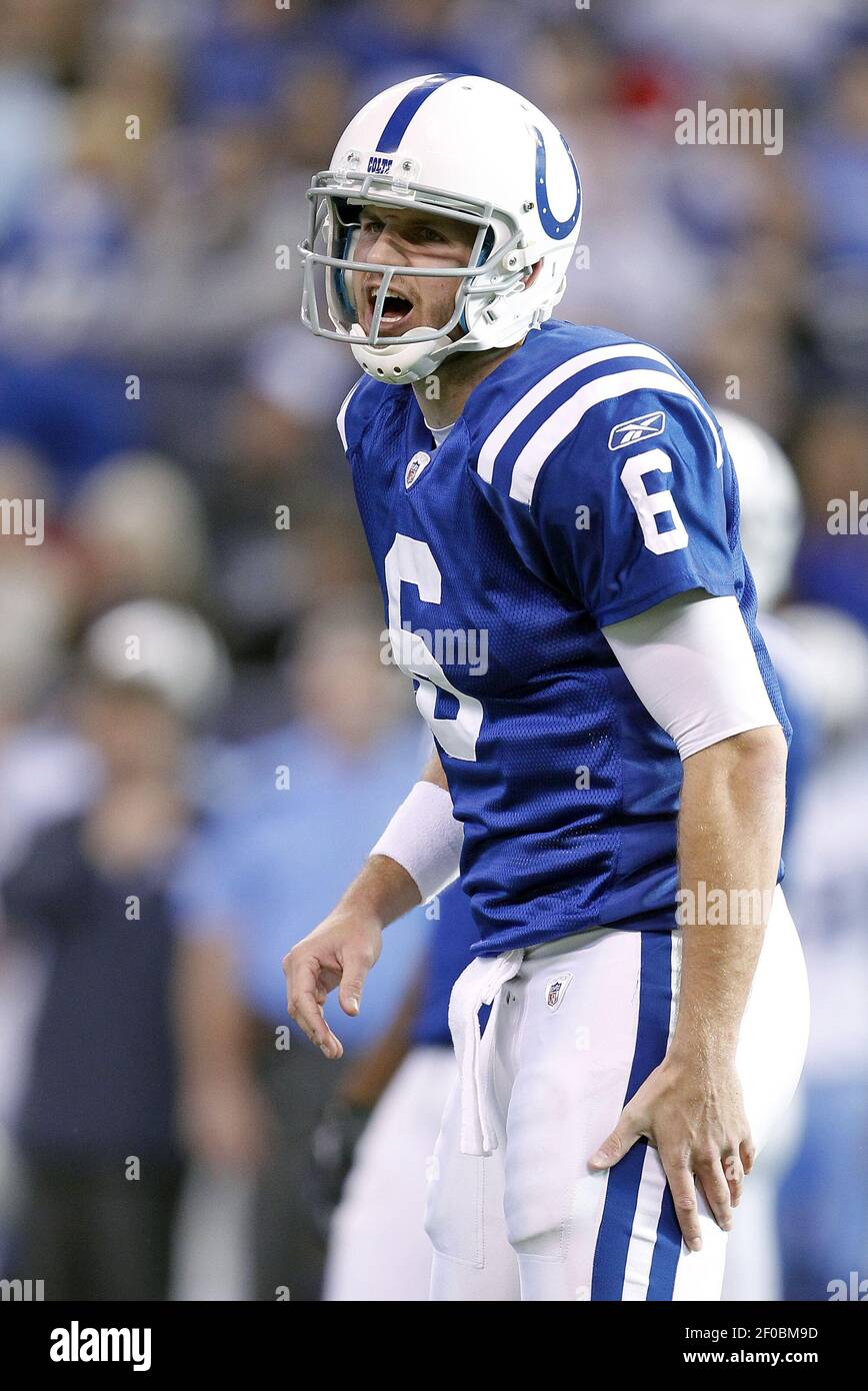 Indianapolis Colts quarterback Dan Orlovsky (6) yells instructions ...