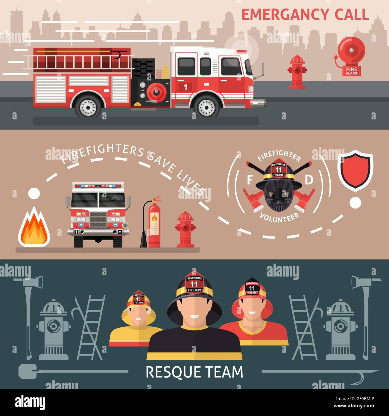 Call firefighters Stock Vector Images - Alamy