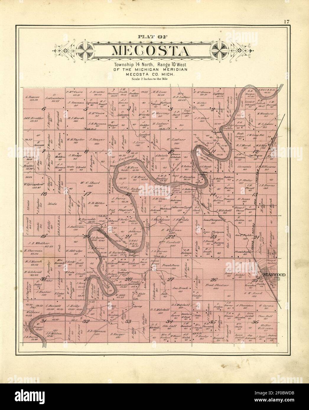 Plat book of Mecosta County, Michigan Stock Photo - Alamy