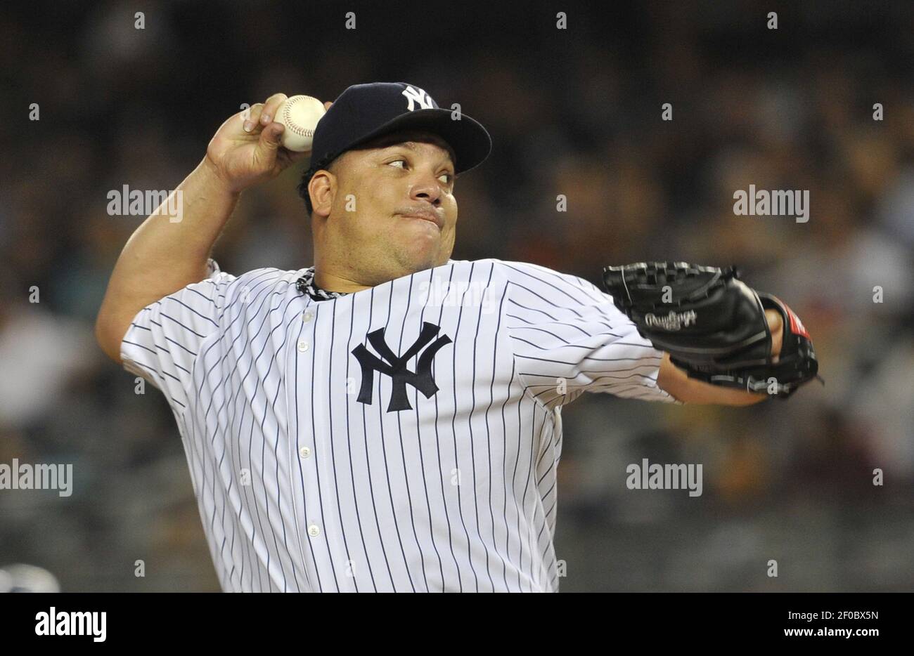 The New York Yankees' Bartolo Colon pitches in the first inning against ...