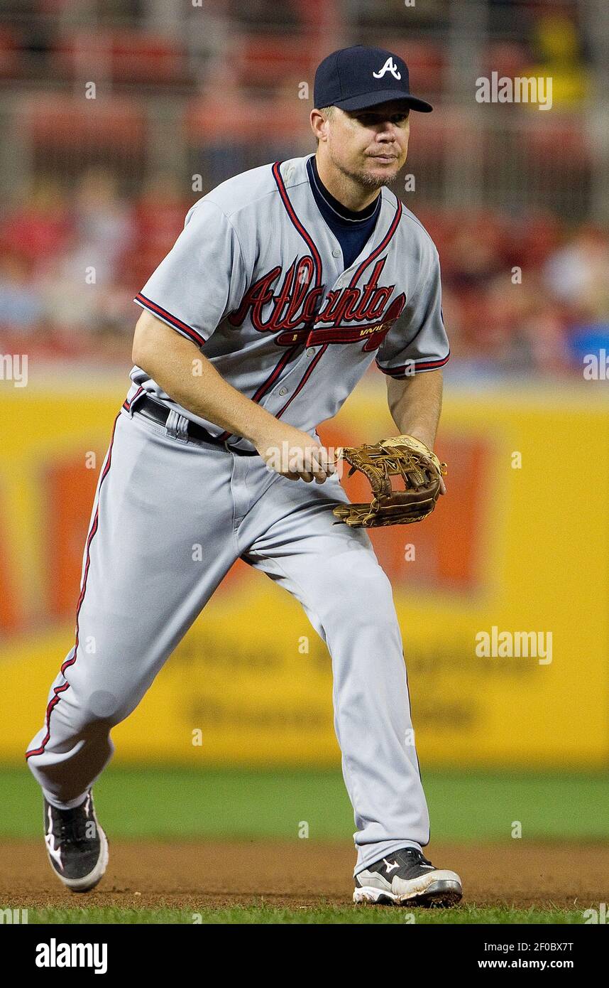 Atlanta Braves third baseman Chipper Jones (10) at third base during ...