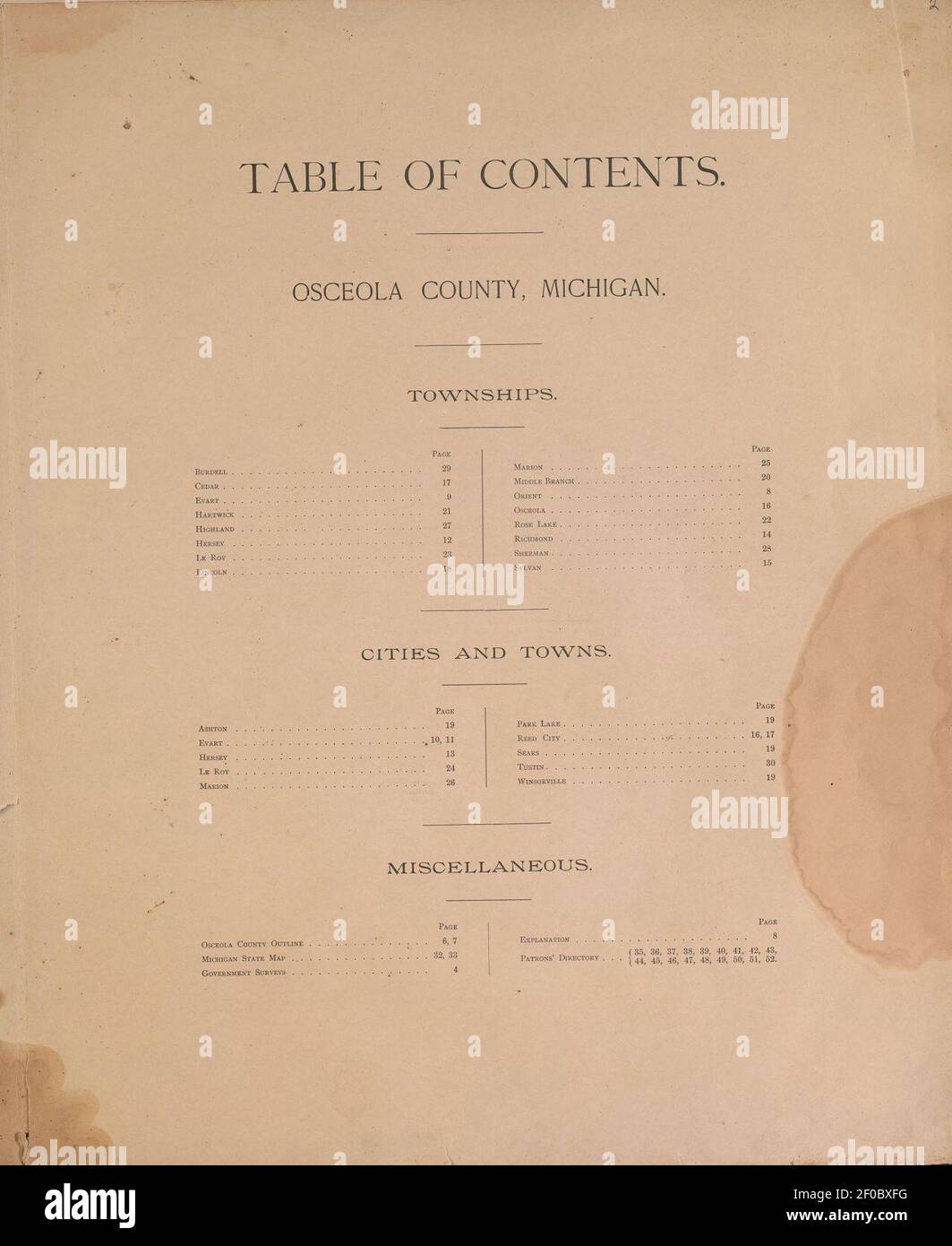 Plat book of Osceola County, Michigan Stock Photo - Alamy