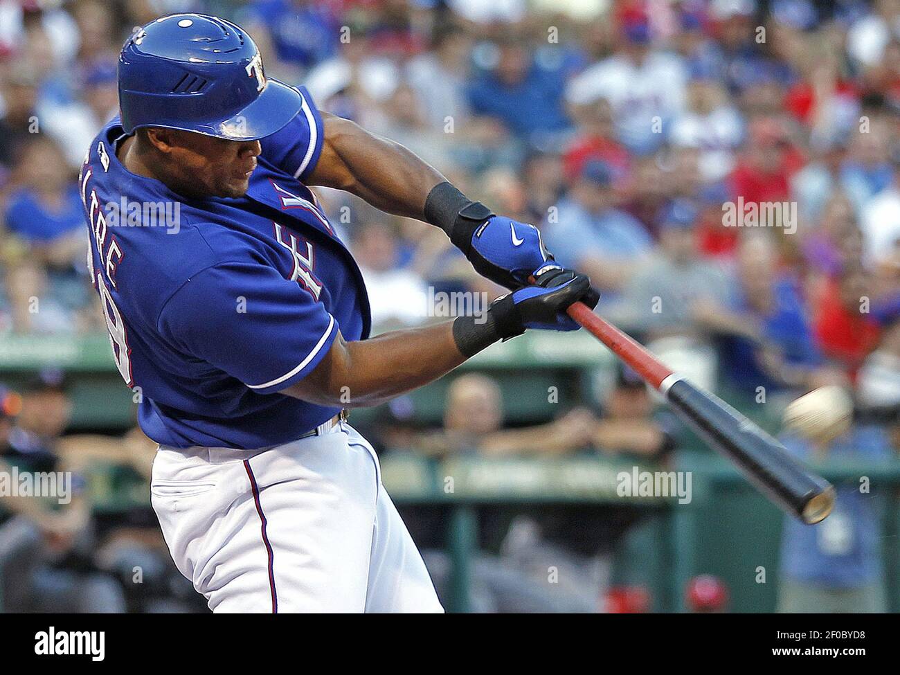 Texas Rangers third baseman Adrian Beltre hits a two-run home run ...