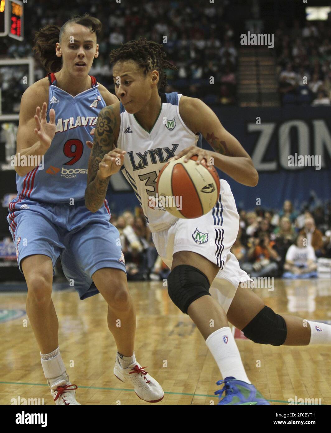 Minnesota Lynx's Seimone Augustus cuts to the basket against Atlanta ...