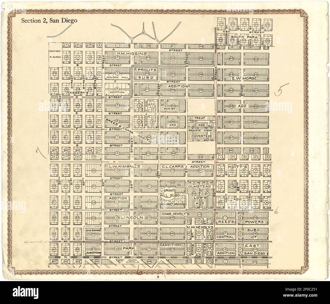 Plat book of San Diego County, California Stock Photo - Alamy