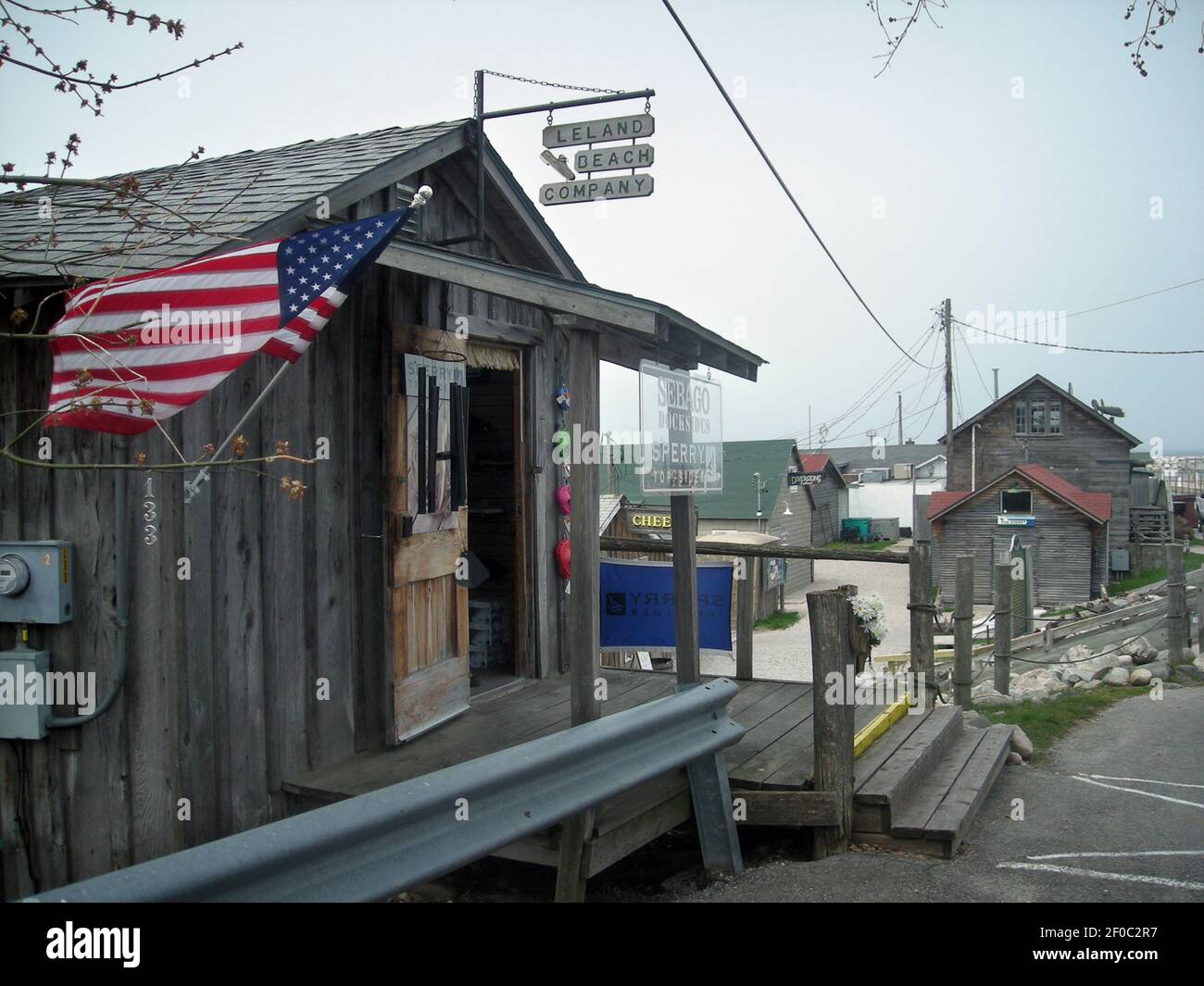 Fishtown at Leland, Michigan, is a cluster of fishing shacks and ...