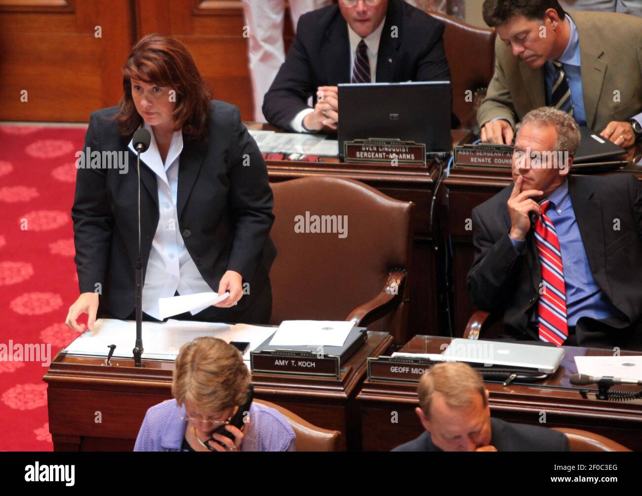 Minnesota Senate Majority Leader Amy Koch spoke at the beginning of a ...