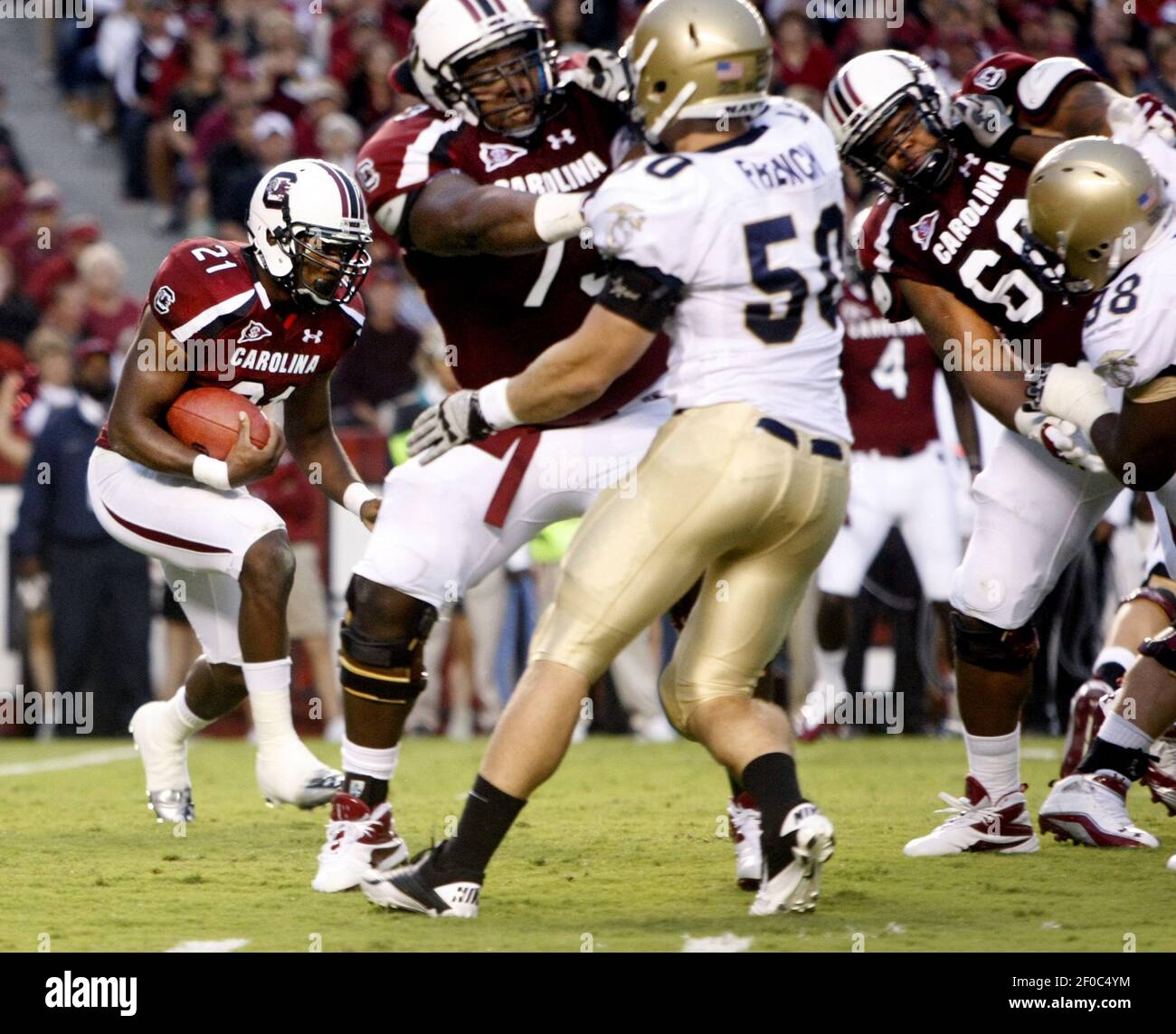 South Carolina running back Marcus Lattimore makes a first down against ...