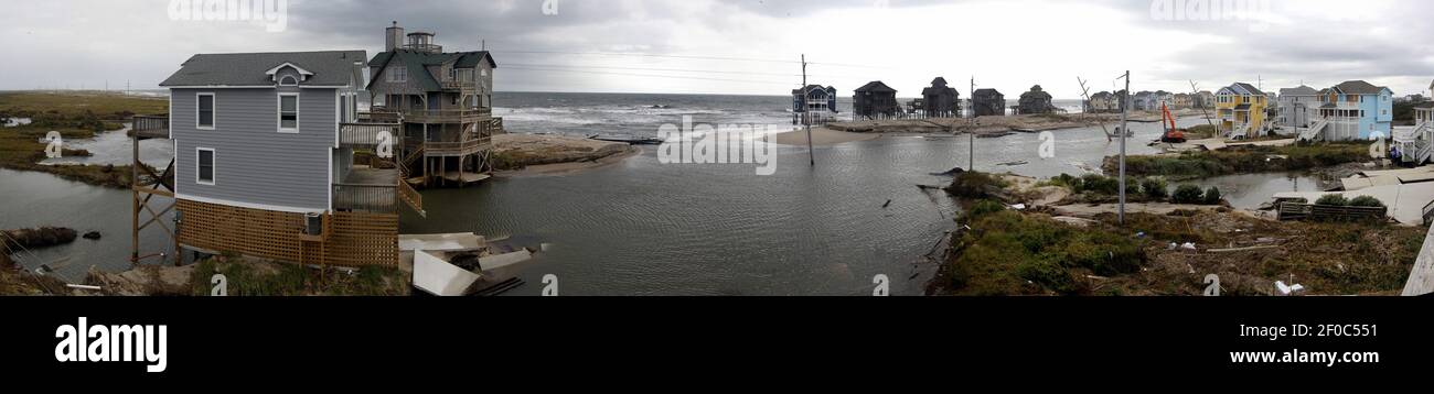 A panorama made from seven photos combined shows the damage at the ...