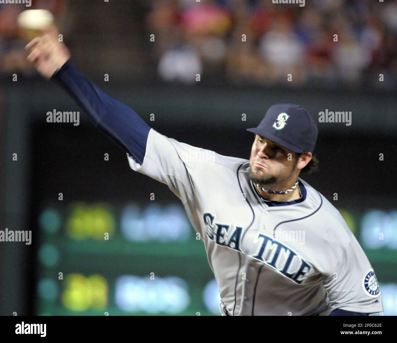 Seattle Mariners relief pitcher Josh Lueke works in the fourth inning ...