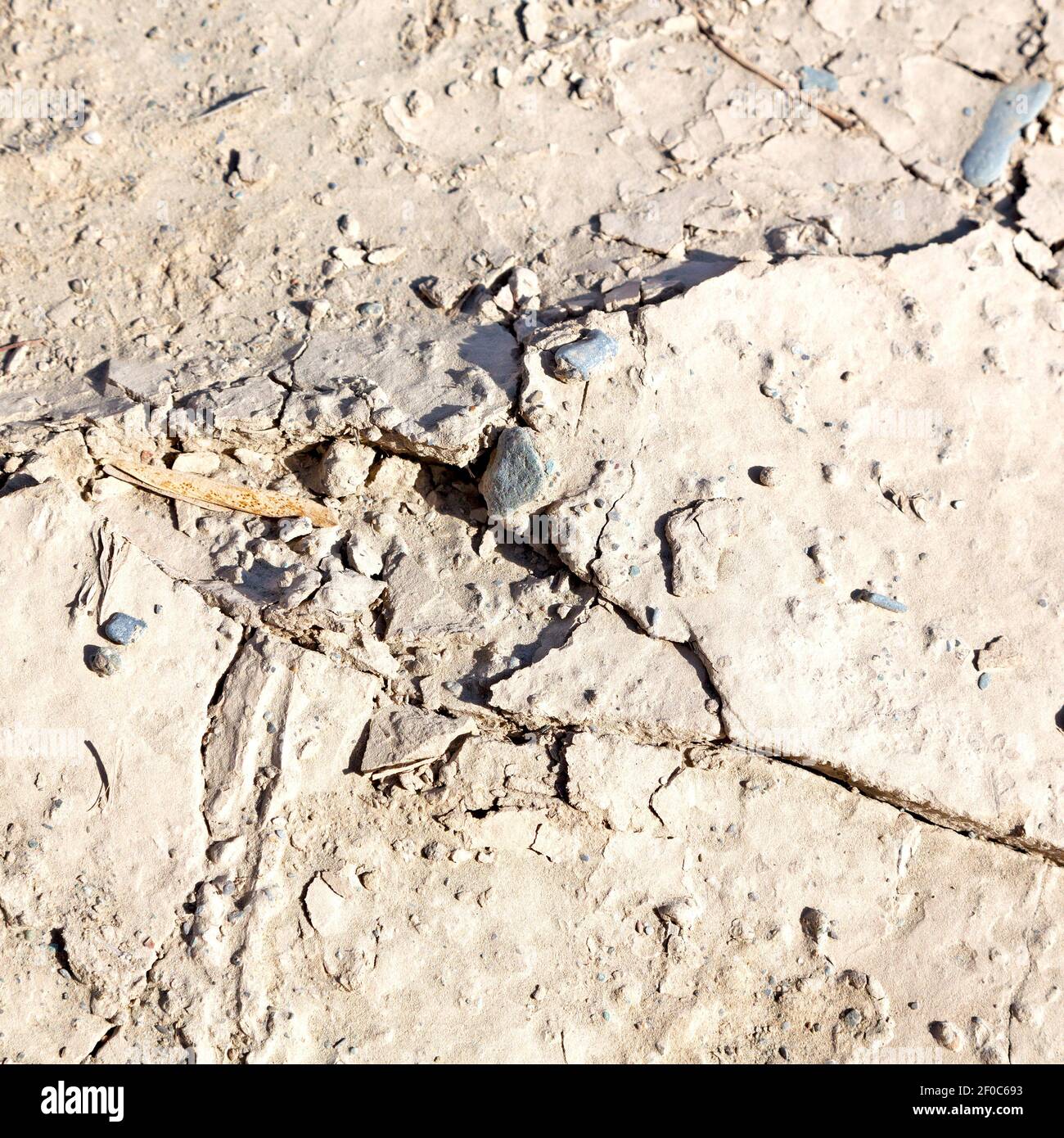 In oman rub al khali old desert and the abstract cracked sand texture ...