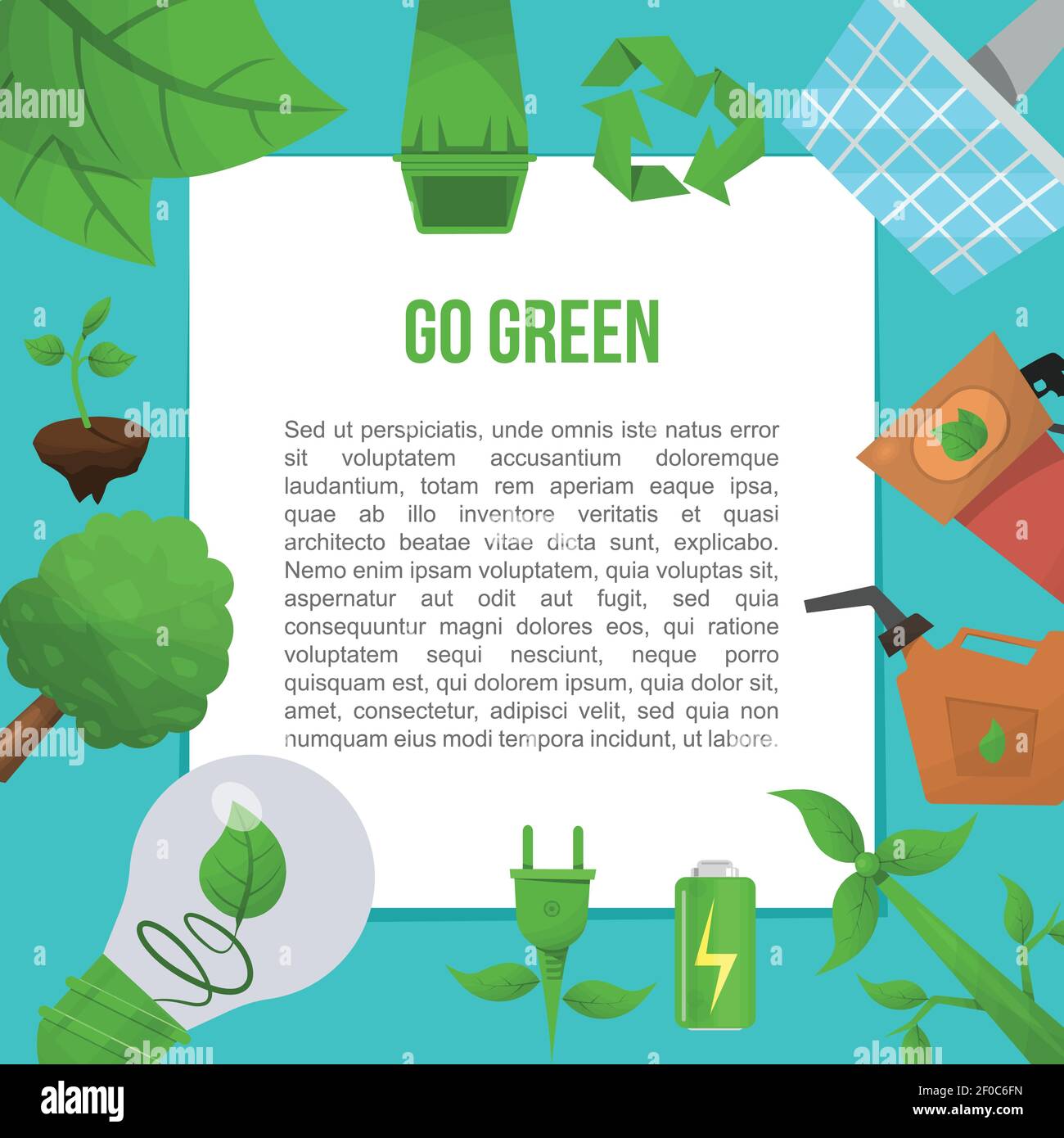 Ecology flat poster it urges to save the planet and herbs on the planet ...